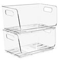 Sorbus Stackable Storage Bins Open Front Clear Stackable Bins for ...