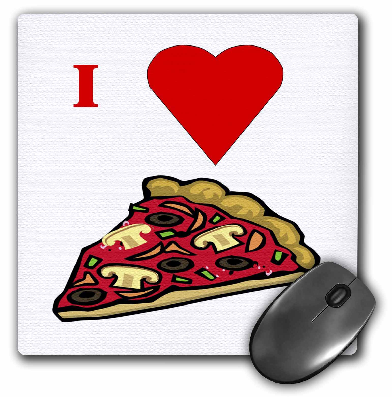 3dRose I Love Pizza, Mouse Pad, 8 by 8 inches - Walmart.com