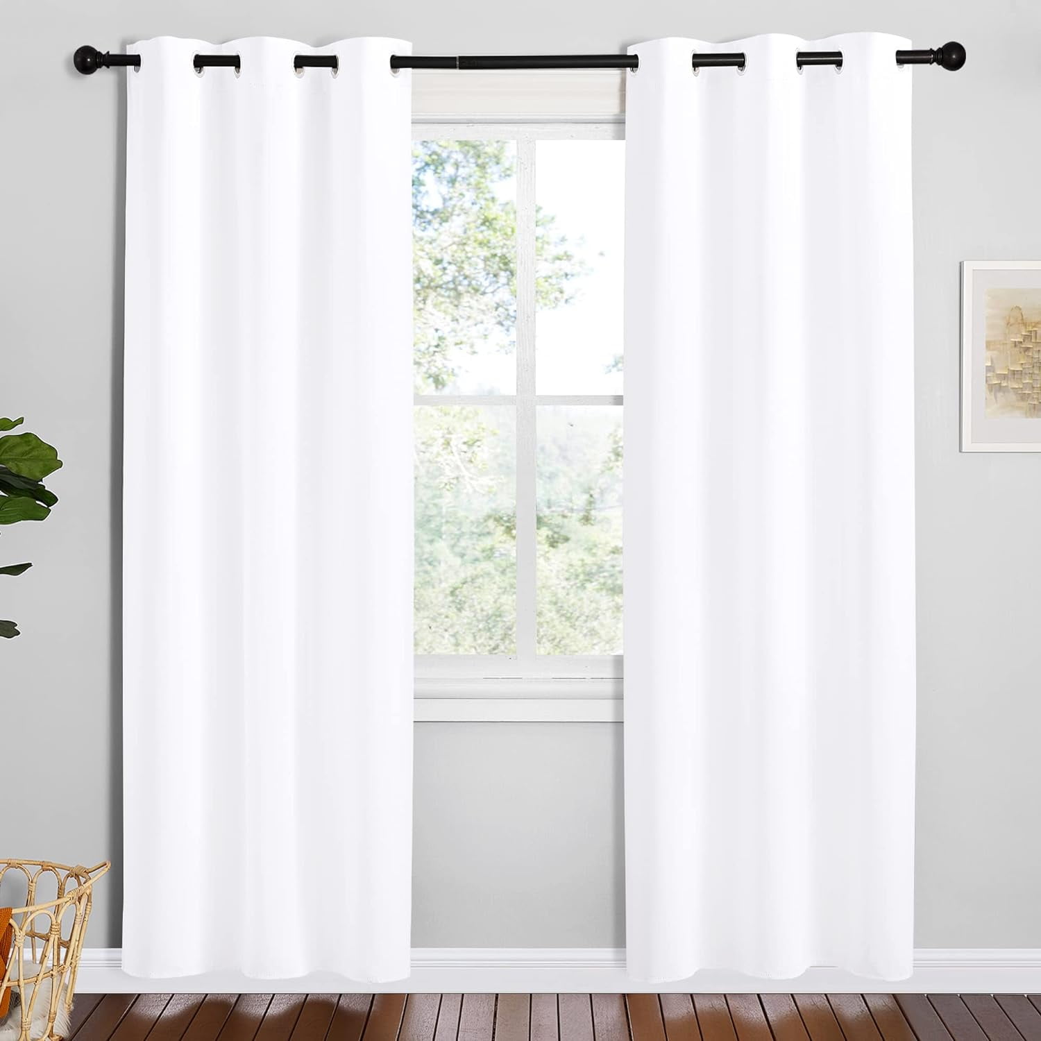 Click here for Rejoda-White Samll Window Blackout Curtain Panels... prices