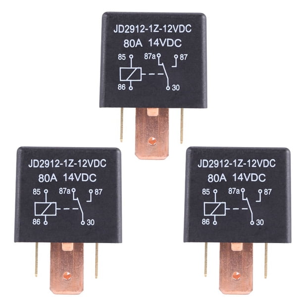 3X 80A DC 12V Rele de Potencia DIY de 5 Pines Coche Camion Vehiculo ...