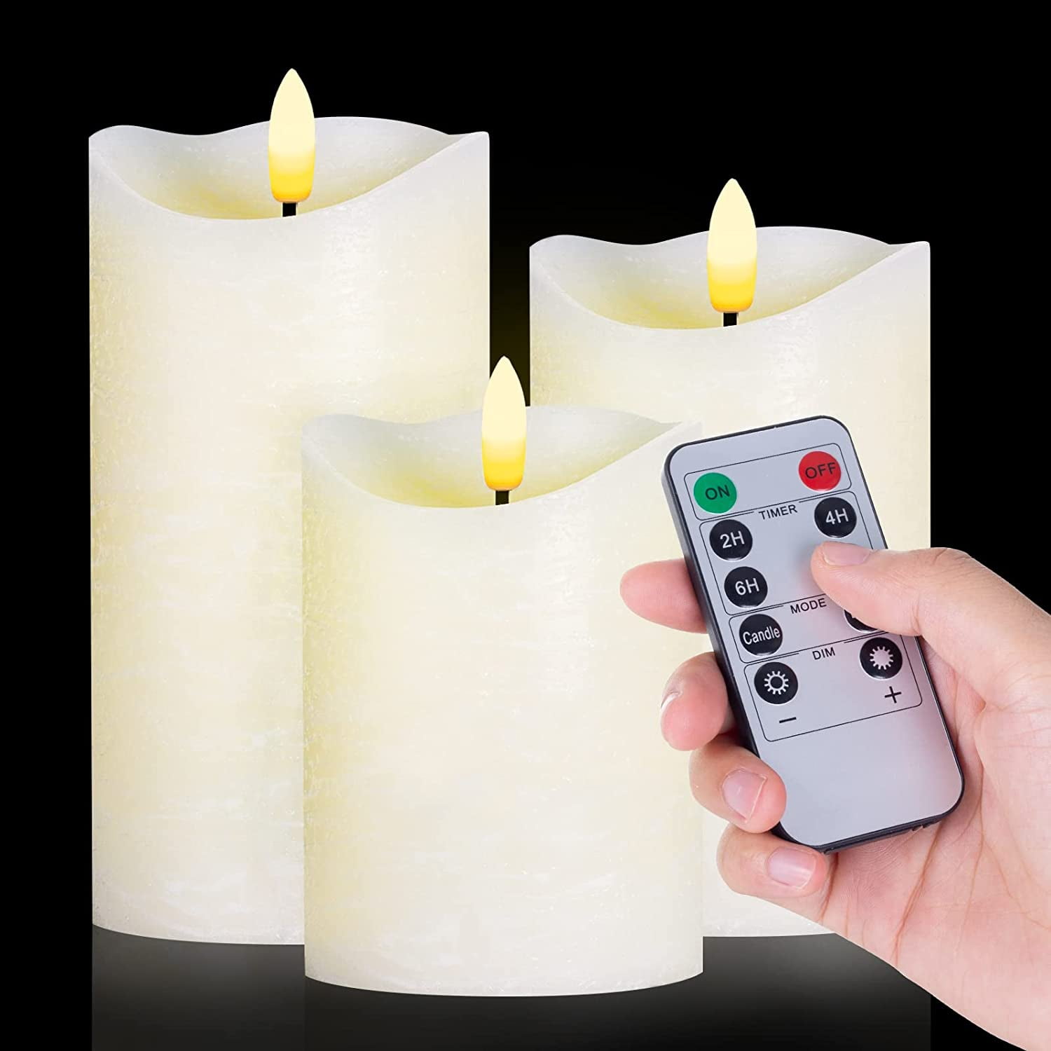 MOCA AUTOPARTS Flameless Candles Battery Operated LED Pillar Candle LED ...
