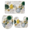 Abstract Ink Bathroom Rugs Set Green Yellow Blue Ink Splatter Bubbles ...