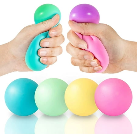 Color Changing Stress Balls 4-Pack - Soft Rainbow Stress Balls Relax ...