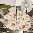 ARTSLION Round Outdoor Tablecloth For Up To 65in With Umbrella Hole ...