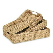 Natural Decorative Rectangular Hand-Woven Water Hyacinth Serving Tray ...