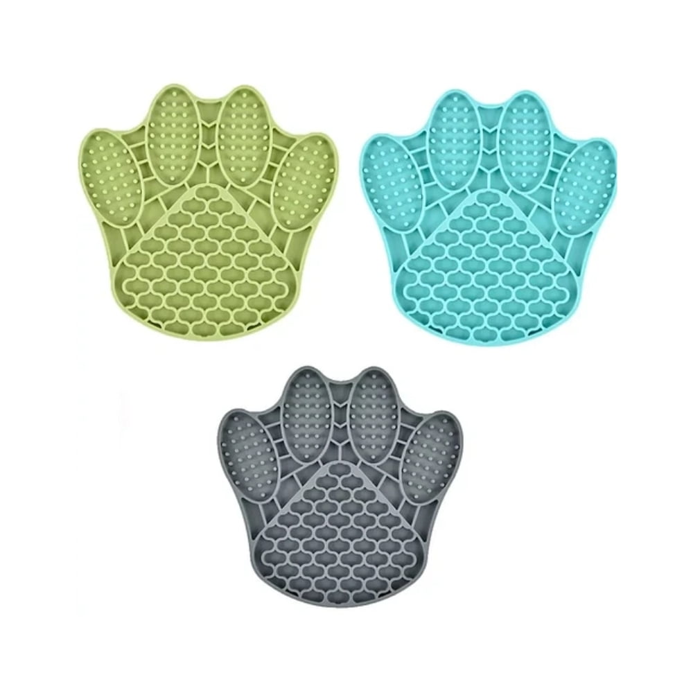 SUTENG Licking Mat Footprints Claw shape cat dog licking plate feeding ...