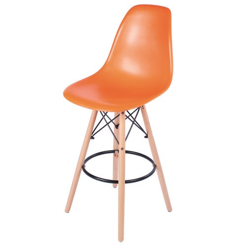 Eames Style Bar Stool with Tall Wooden Base - Walmart.com
