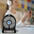 Snowflake Mini Desk Fan USB Rechargeable 3 Speed Quiet Fan Portable Fan ...