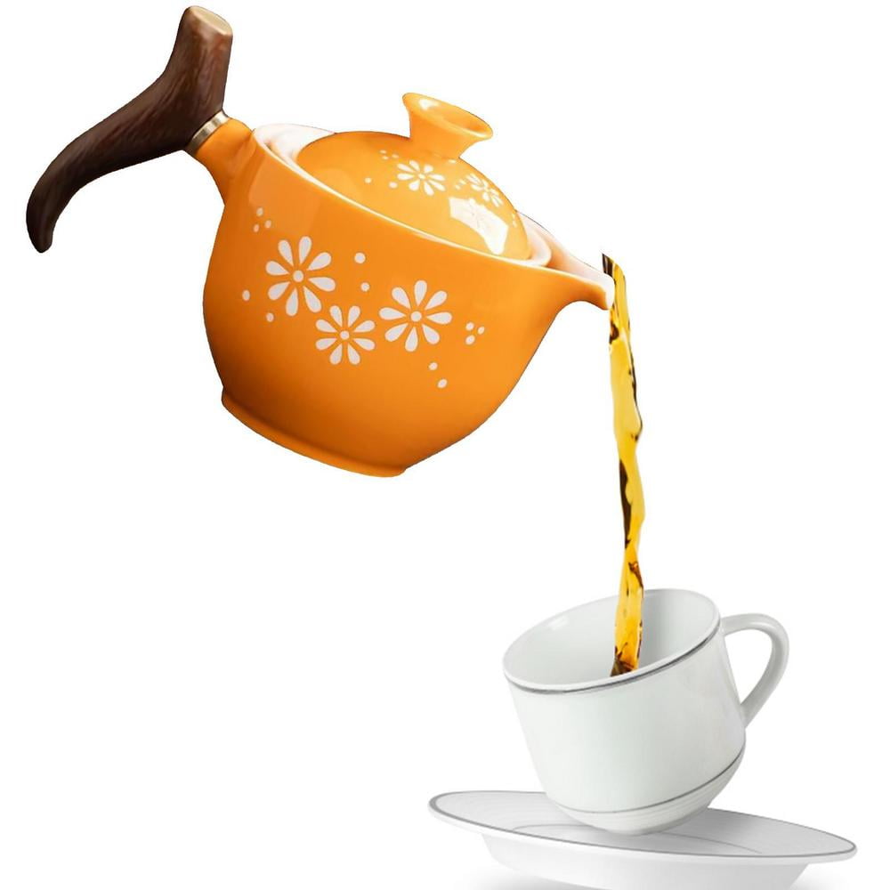 Tohuu 360 Rotation Tea Maker Portable Rotating Ceramic Teapot Travel ...