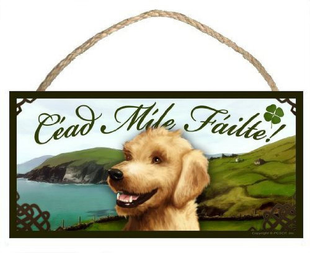 Goldendoodle Dog Irish Welcome Sign / Plaque Cad Mle Filte featuring ...