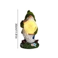Amketima Resin Gnome Solar Garden Lamp with Glowing Crackle Glass Ball ...