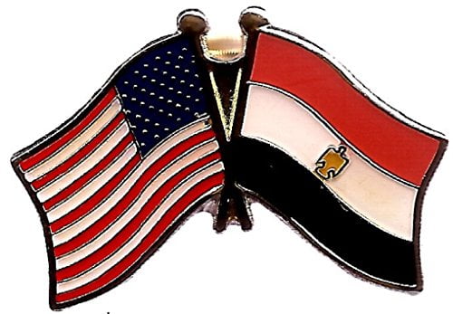 Pack of 50 Egypt & US Crossed Double Flag Lapel Pins, Egyptian ...