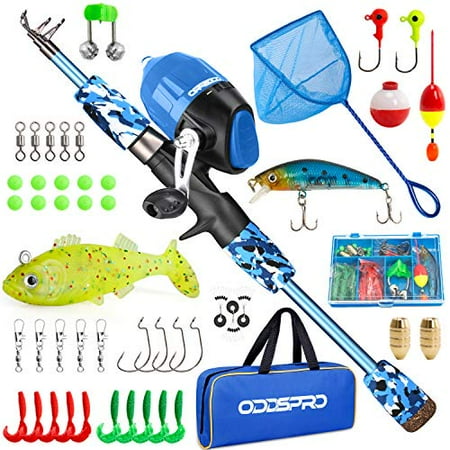 ODDSPRO Kids Fishing Pole - Kids Fishing Starter Kit - with Tackle Box ...