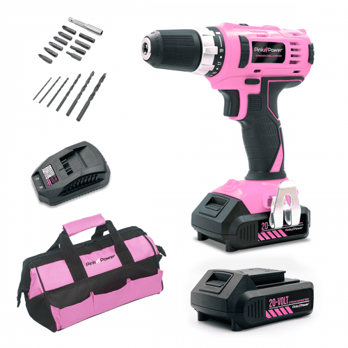 Buy Pink Power Pink Drill Set for Women 20V Cordless Drill Driver Tool ...