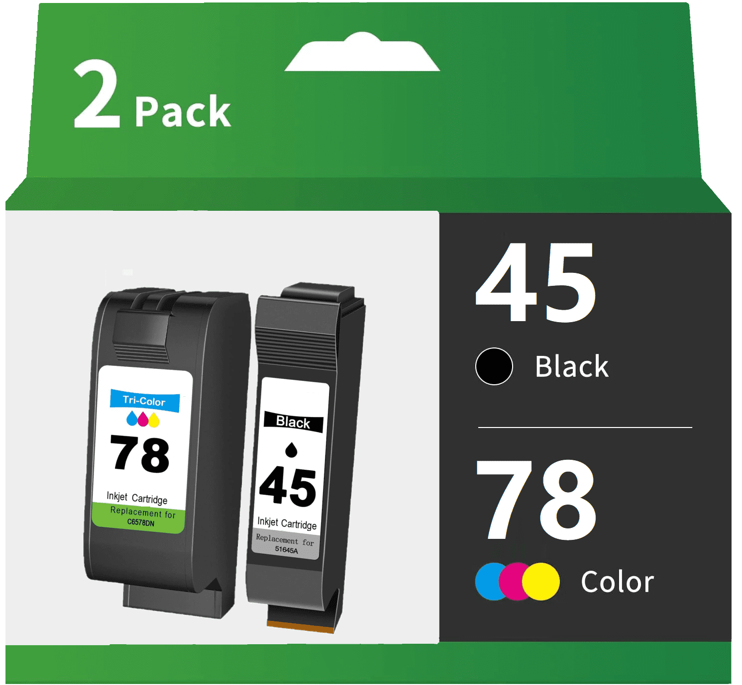 Compatible 45 78 51645 51645A C6578AN C6578DN High Yield Ink Cartridge ...