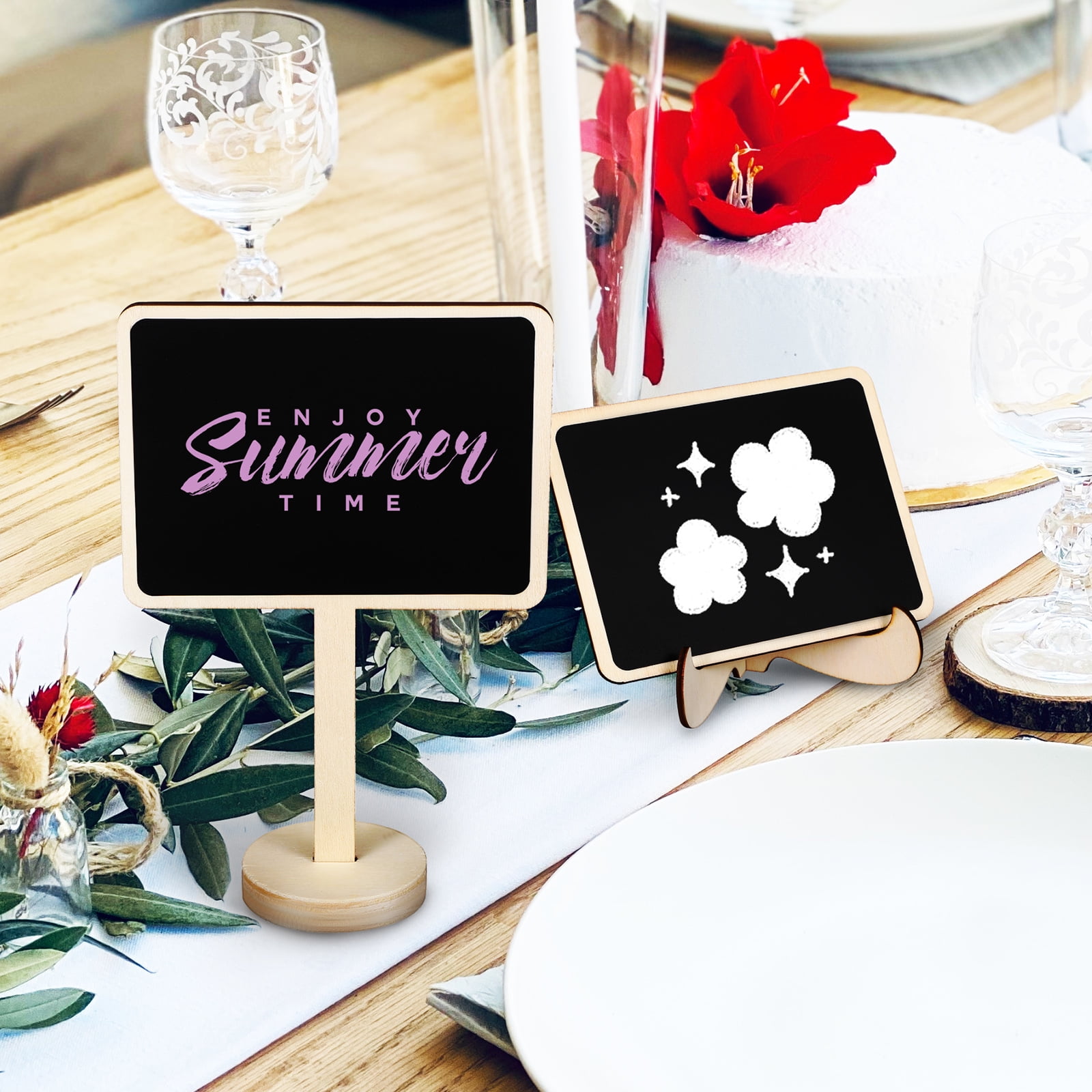 Small Chalk Boards Place Settings Table Chalkboard "Mini" With Wooden
