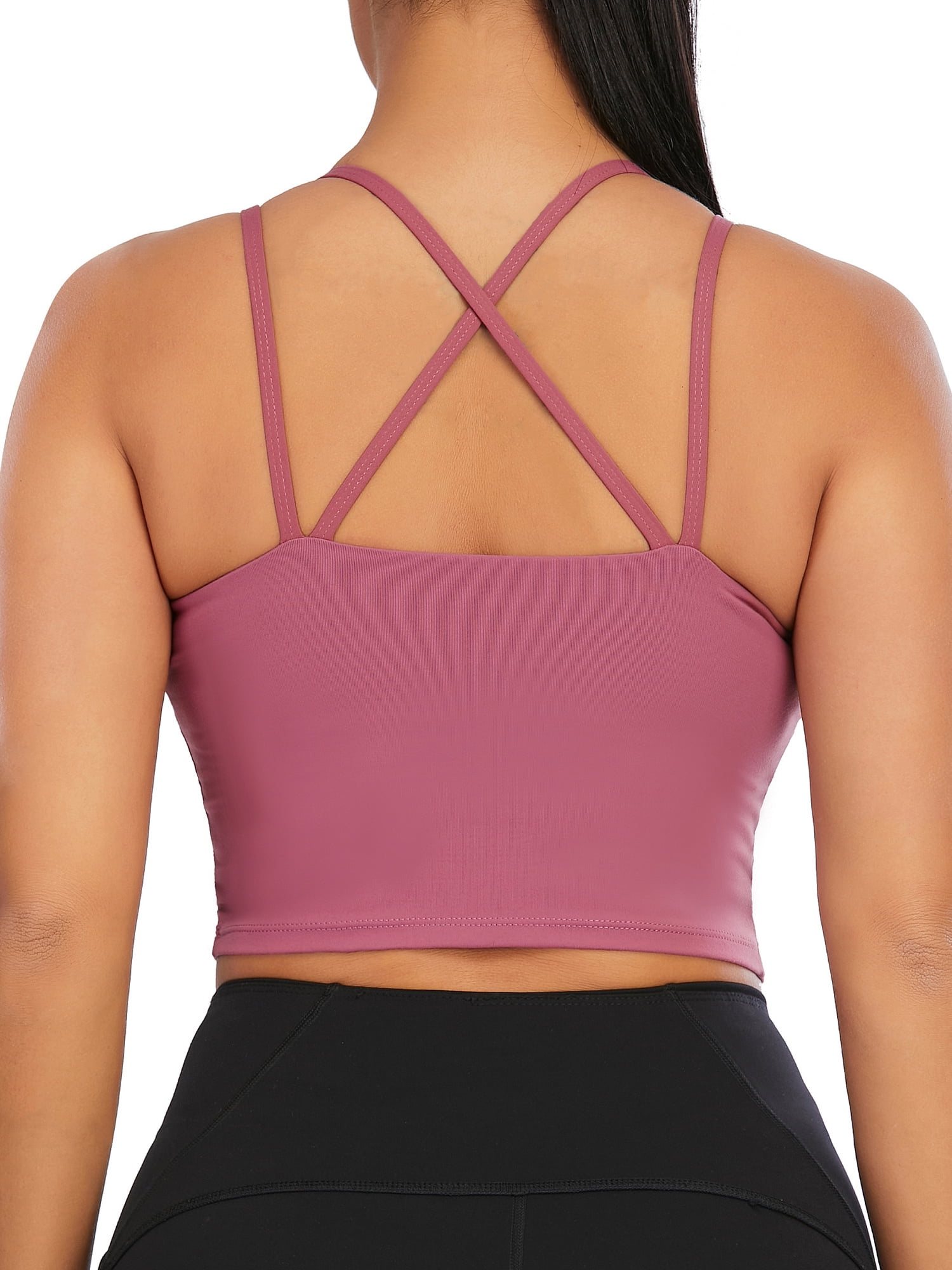 LELINTA Women's Sexy Crisscross Back Workout Running Support Sports ...
