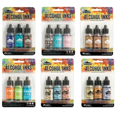 Ranger Tim Holtz Alcohol Ink Set, 24 Pack Assorted Colors .5oz Alcohol ...