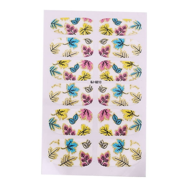 New Charming Nail Glitter Pure Color Full Tips Stickers Decal Manicure ...