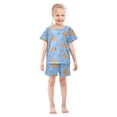 Capybara Orange Pattern Summer Pajama Set Soft Cotton Short Sleeve ...