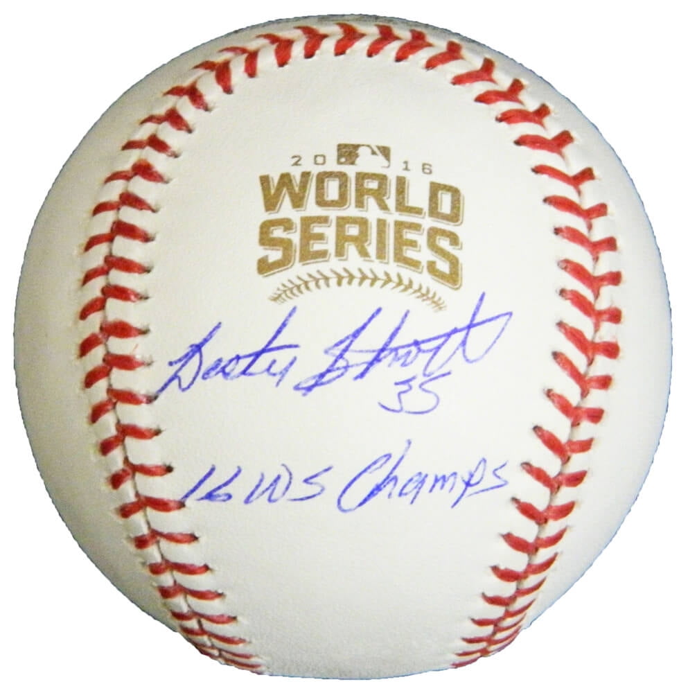 Lester Strode Signed Rawlings Official 2016 World Series Baseball w/16 ...