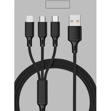 Multi Charger Cable, 1.2m Nylon Braided 3 In 1charging With Usb Type C ...