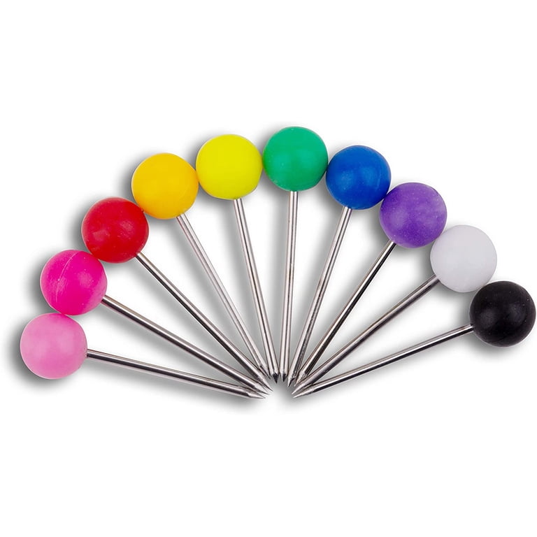Steel Pin With Plastic Head 50 Count Jumbo Push Pins For Cork Board ...