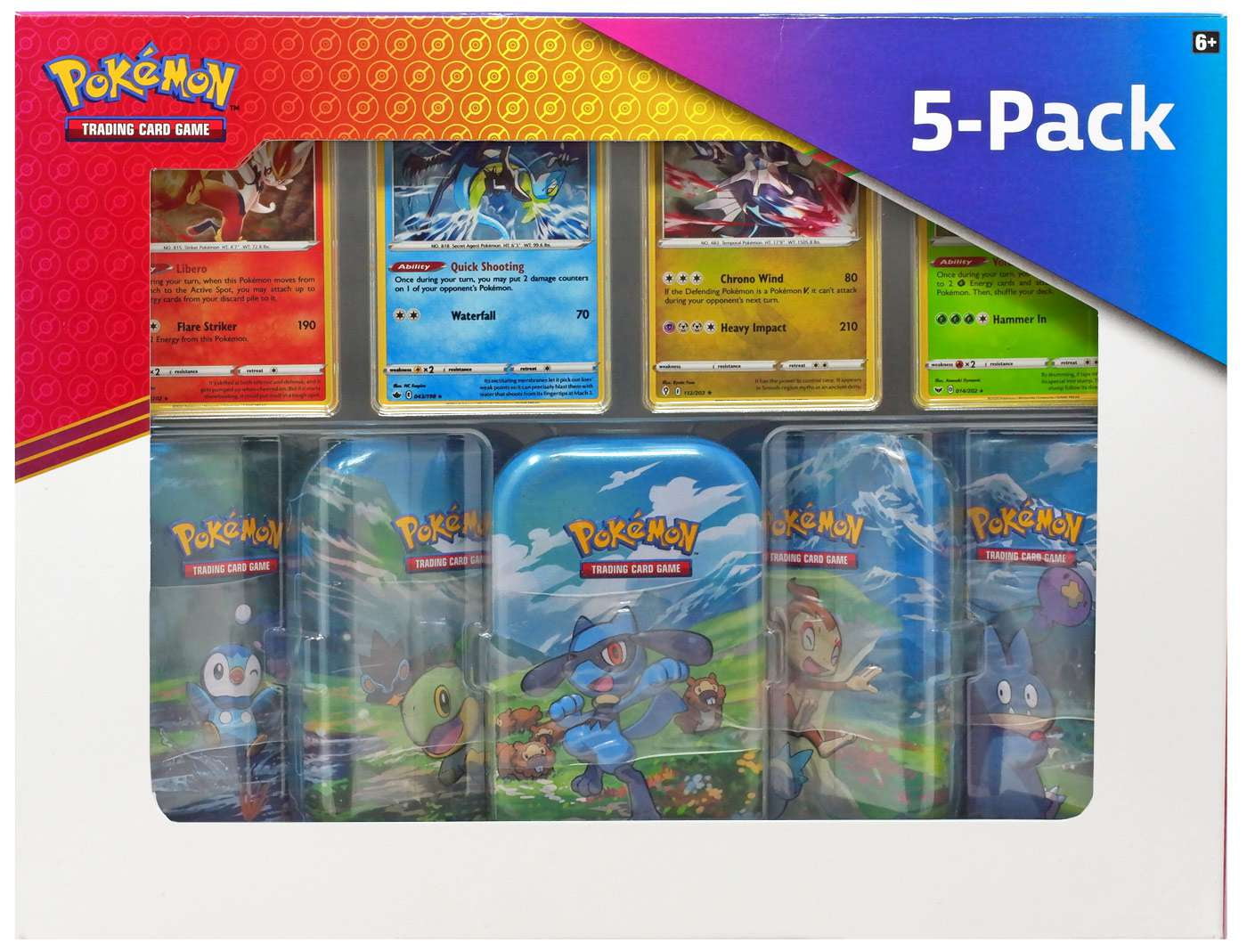 Pokemon 5 Pack Mini Tin + 4 Promo Cards Set (Version 2) - Walmart.com