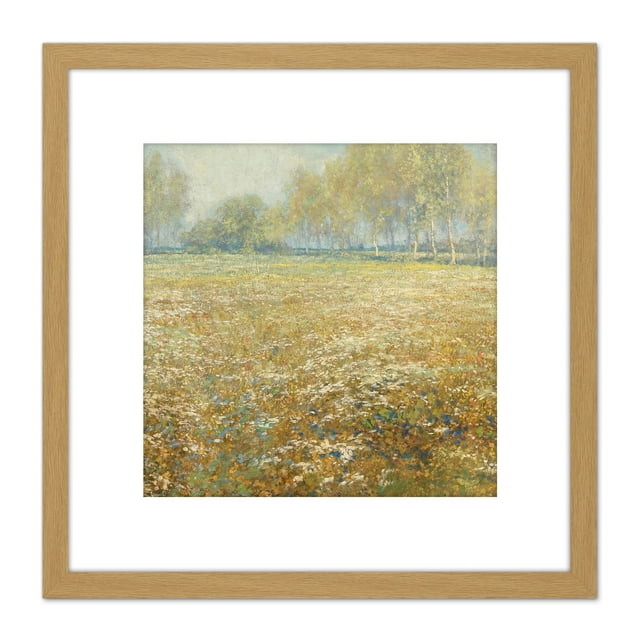 Egbert Rubertus Derk Schaap Meadow Bloom Painting 8X8 Inch Square ...