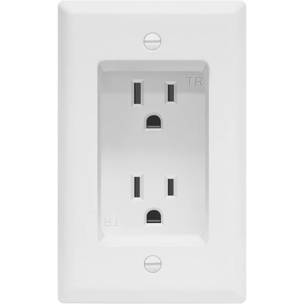 TOPGREENER Recessed Duplex Receptacle Outlet, Flush Mounted, Tamper ...