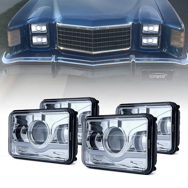 Xprite 4 Piece 6100 Evolution 4x6" CREE LED Headlight with High/Low ...