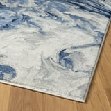 Luxe Weavers Marble Abstract Ocean Swirl Blue 6x9 Area Rug, Stain ...