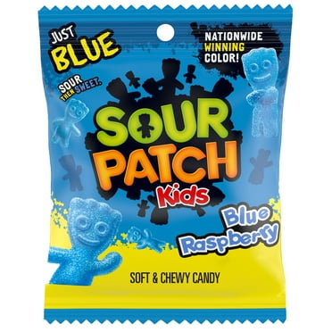 Sour Punch Blue Raspberry Chewy Candy Straws 2 oz Tray Sour Coated ...