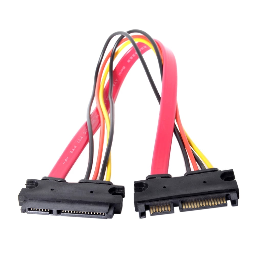 JUNTEX 30cm/50cm 22Pin SATA Cable Male to Female 7+15 Pin Serial SATA ...
