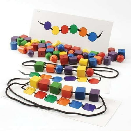 Constructive Playthings 130 Piece Colored Beads and Pattern Cards Set ...