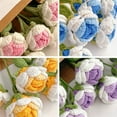 Faux Rose Crochet Flowers, 1Pcs Knitted Artificial Wool Rose Gift to ...