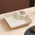 Dumpling Serving Tray with Vinegar Compartment, Plastic Food Plate ...