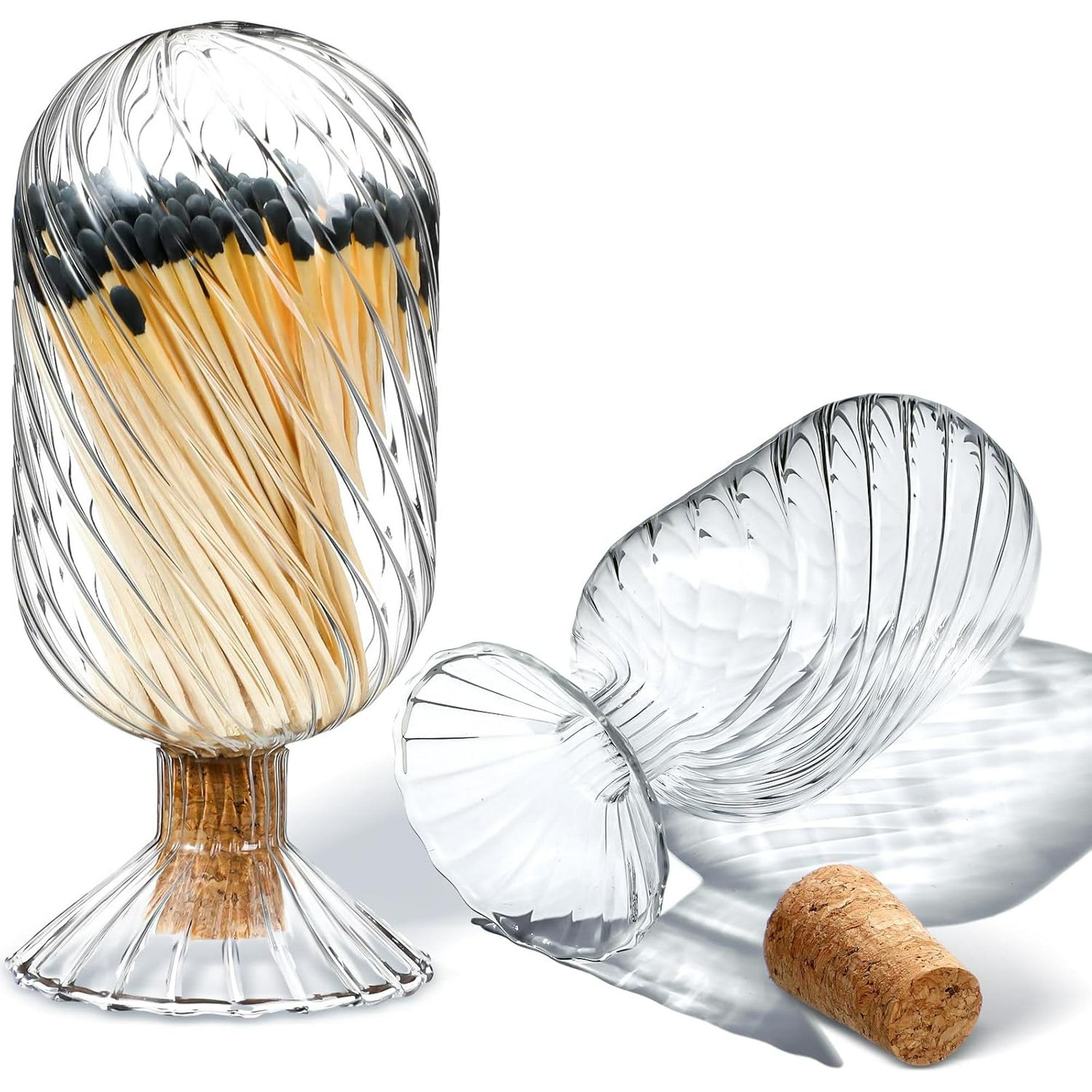 Click here for Salafire Helix Shaped Glass Matches Cloche Decorat... prices