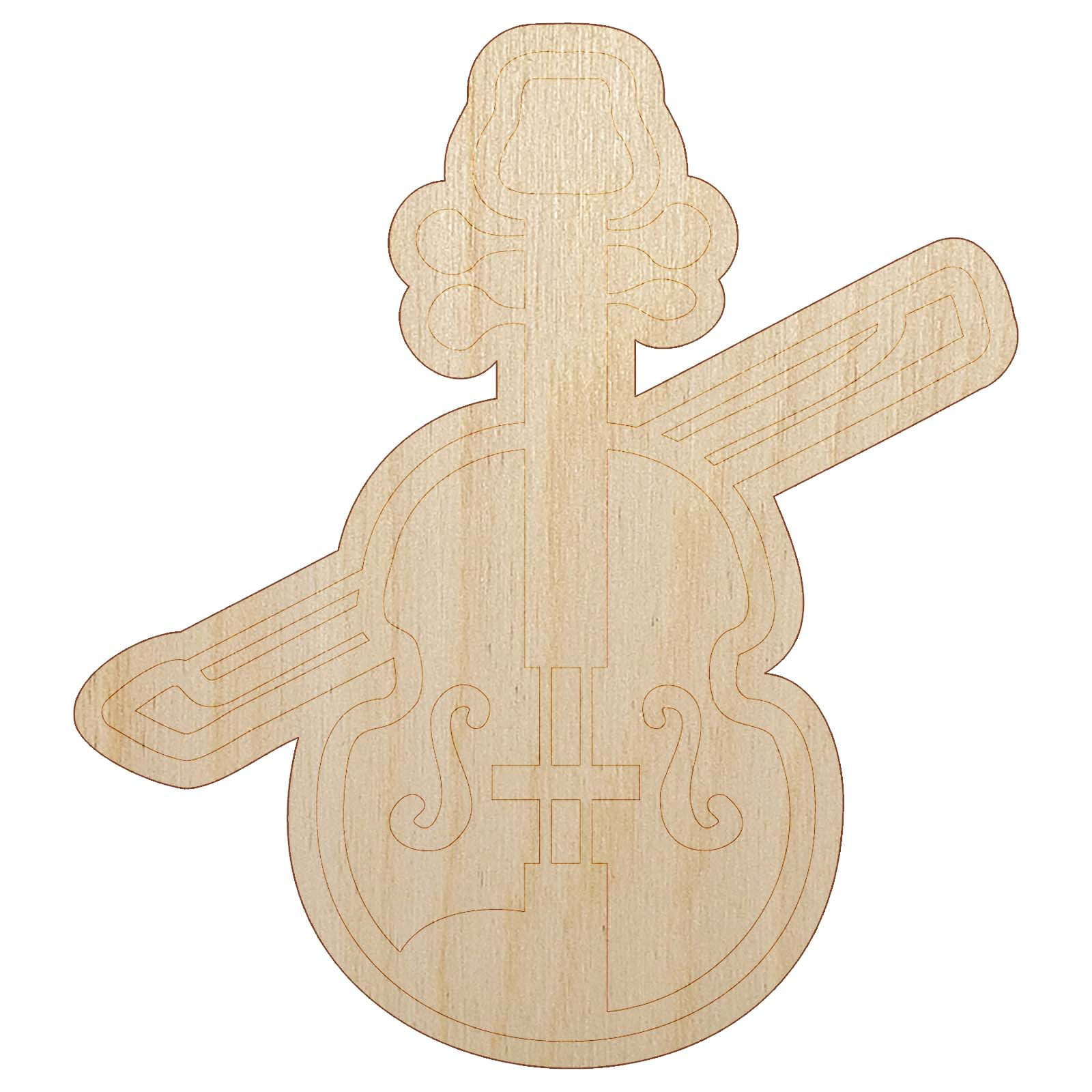 Fun Violin with Bow Icon Wood Shape Unfinished Piece Cutout Craft DIY ...