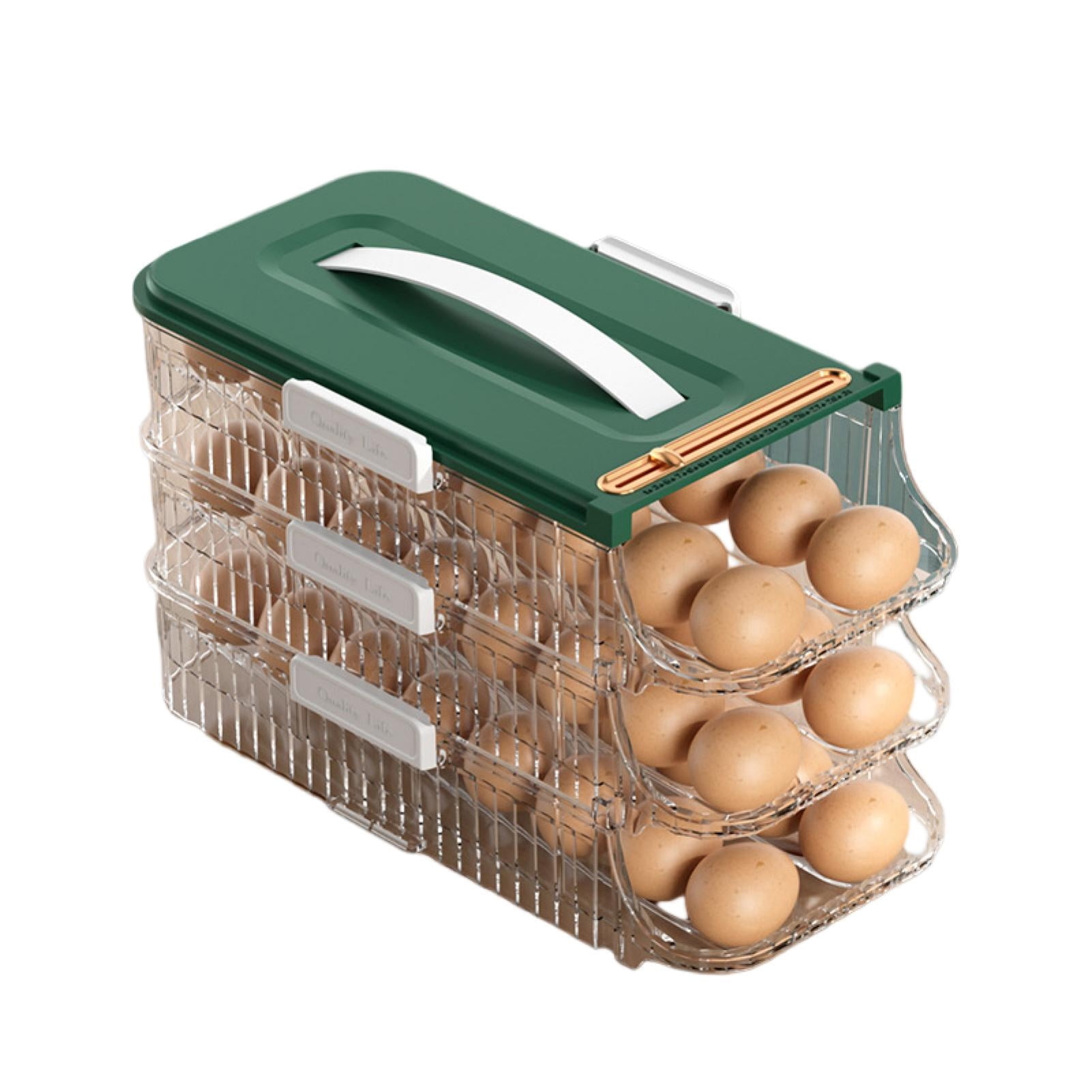 Egg Storage Box with Date Scale - Rolling Slide Organization, Plastic ...
