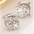 Dolphin Small Cubic Zirconia Stud Earrings for Women Ginger Lyne ...