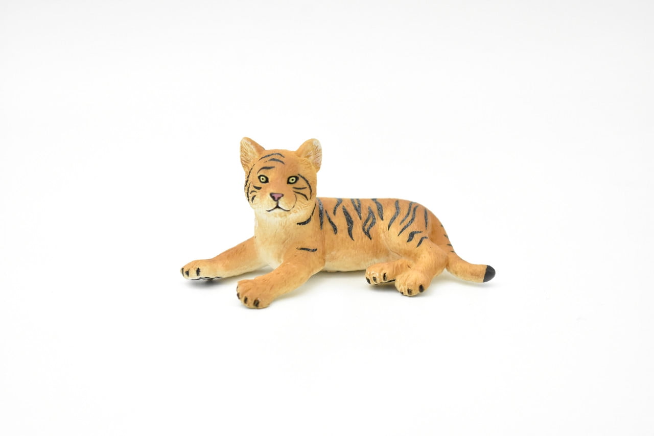 Tiger Cub, Laying Down, Realistic Toy Model Plastic Replica Animal ...
