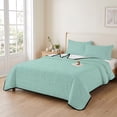 Pure Color Mint Green 3 Pieces Quilt Set,1 Quilt with 2 Shams,Vintage ...