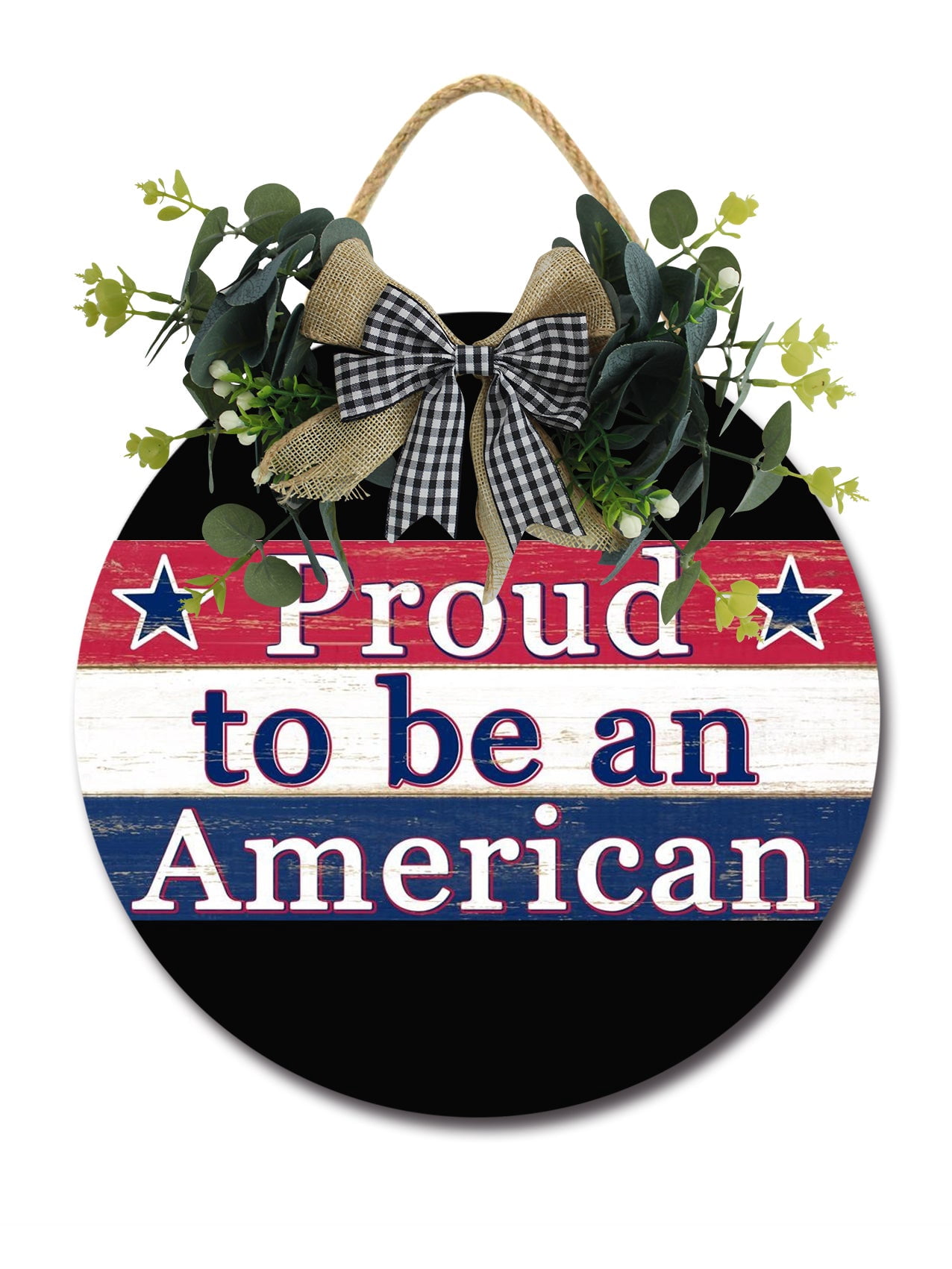 Proud To Be Front Door Sign Funny Wreaths Hanging Wooden Plaque ...