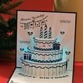 QueMer Unique Popup Birthday Card Feature A Beautiful Cake Design Gold ...