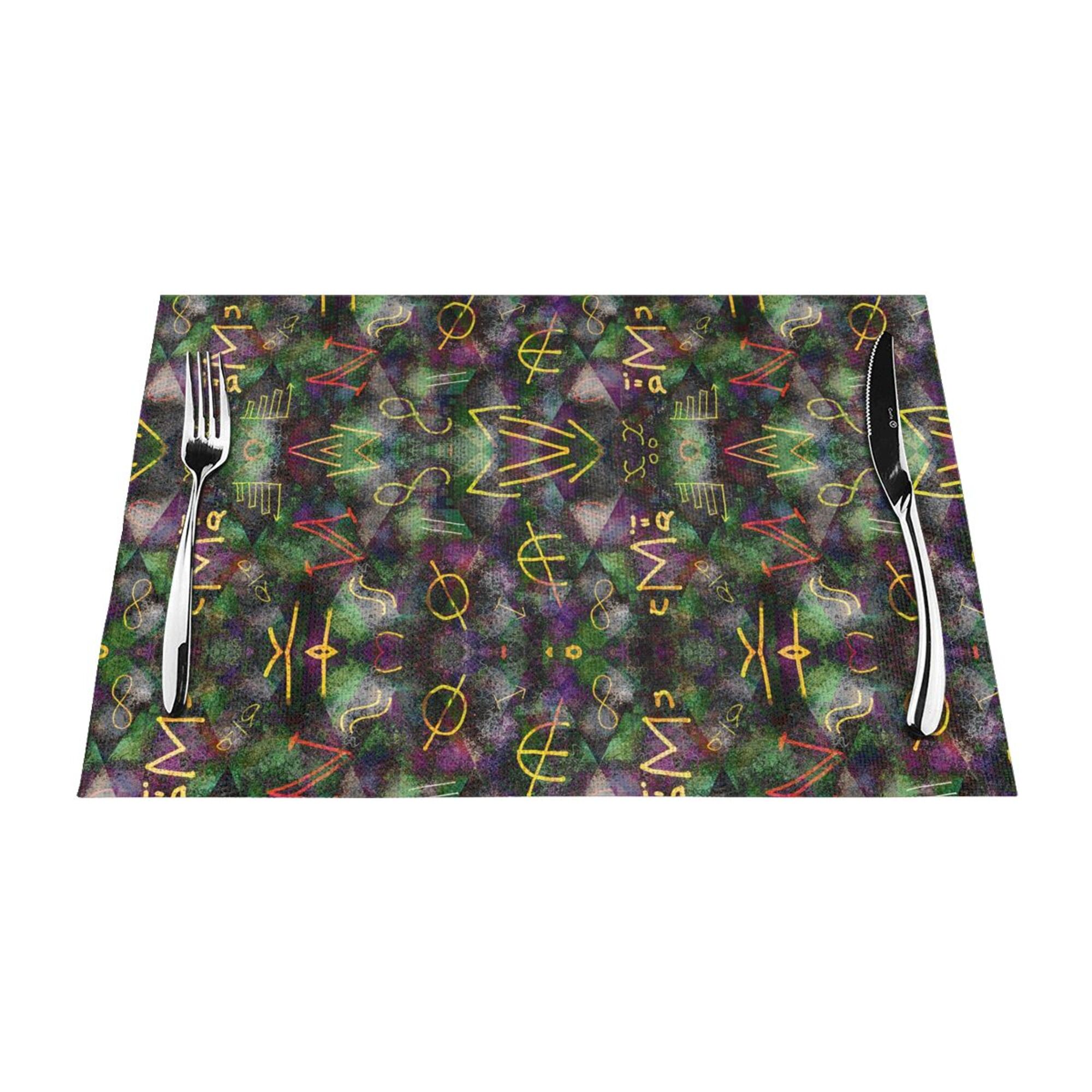 XMXY Woven Placemats Set of 4 PCS, Mathematical Symbols Table Mats ...