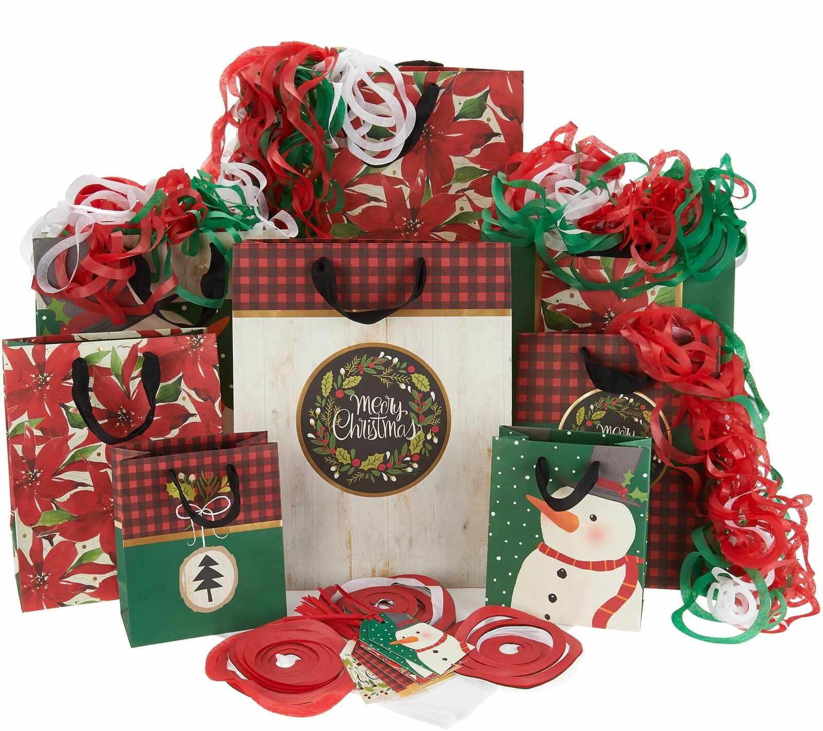 Hallmark 27pc Holiday Gift Wrap Set w/ Bags, Tags & Tissue Paper ...