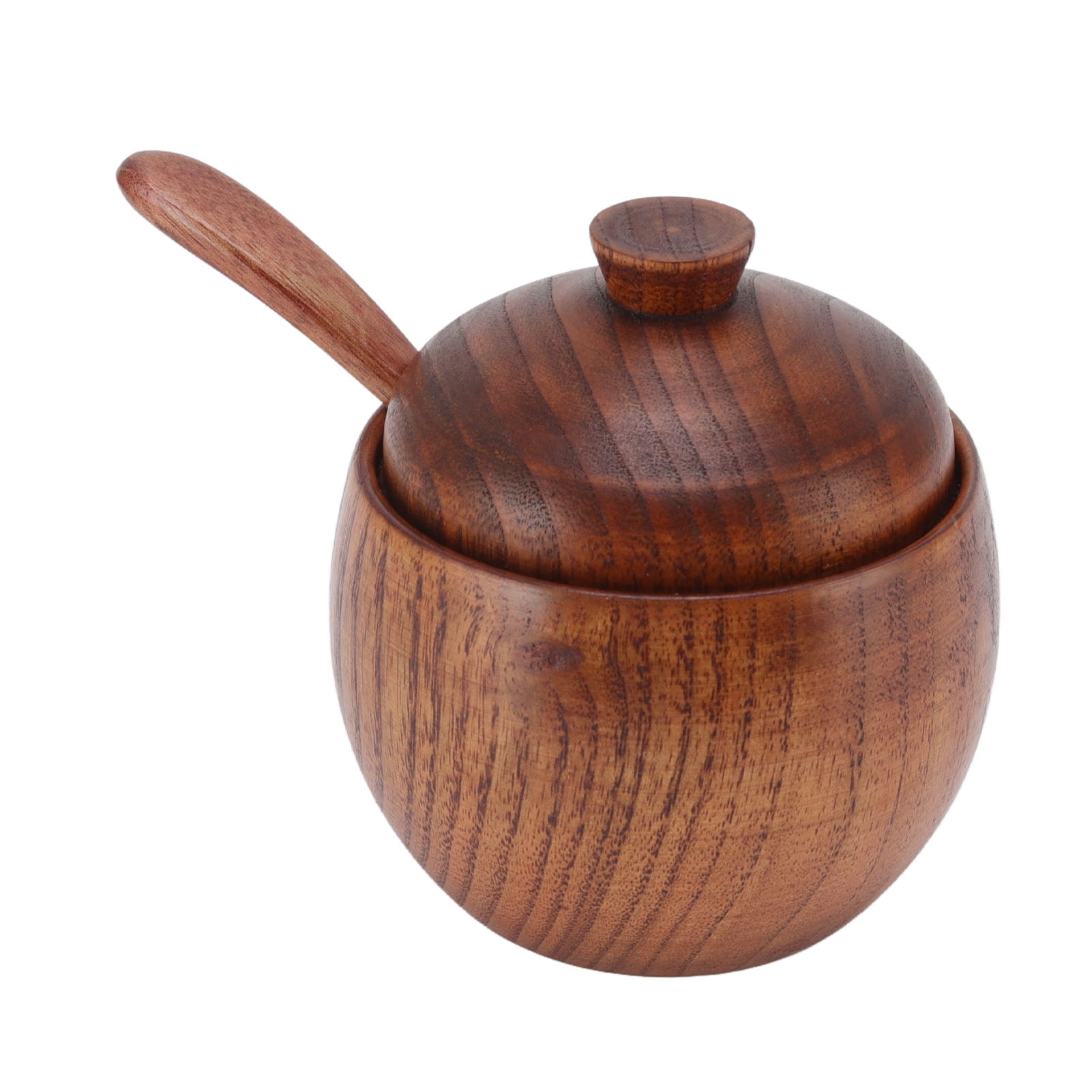 WoodSalt Box, Simple Design Food Grade Wooden Salt Cellar With Spoon ...