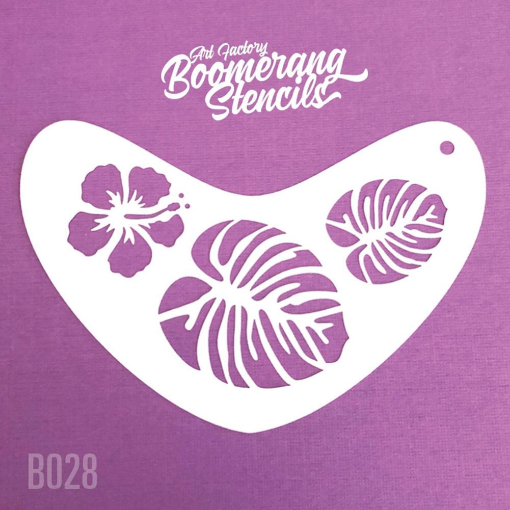 Art Factory Boomerang Stencil - Tropical Flower, Reusable Face Painting ...