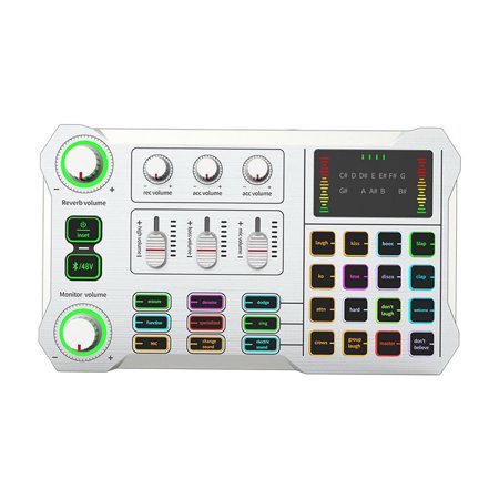 2CH Live Broadcast Sound Webcast Sound Card for Voice White | Walmart ...